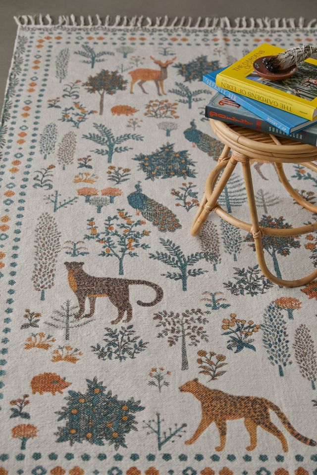 Printed Woodland Creature Rug | Urban Outfitters