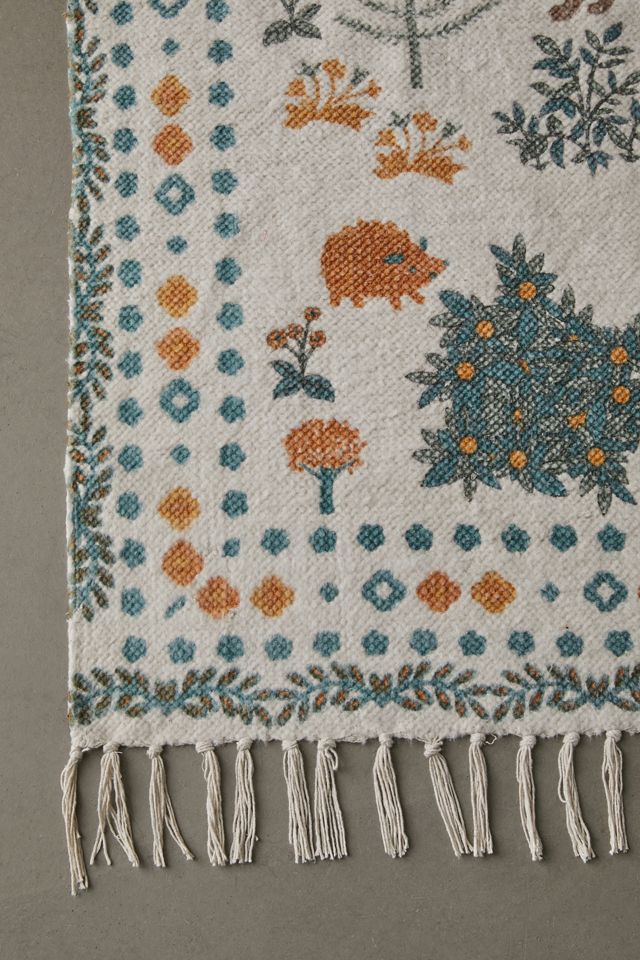 Printed Woodland Creature Rug | Urban Outfitters