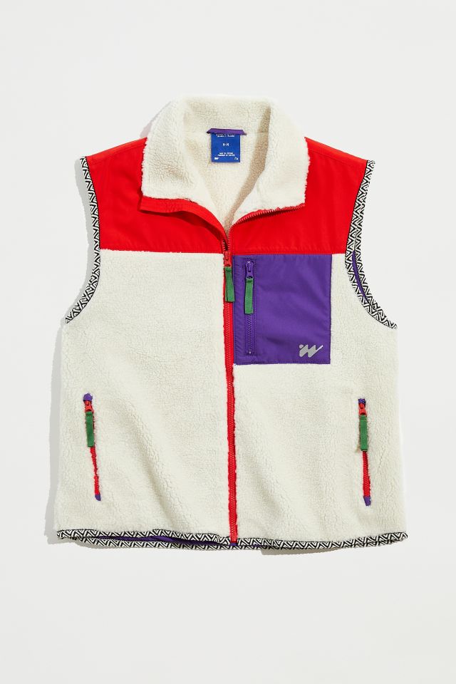 UO Colorblock Sherpa Vest | Urban Outfitters Canada