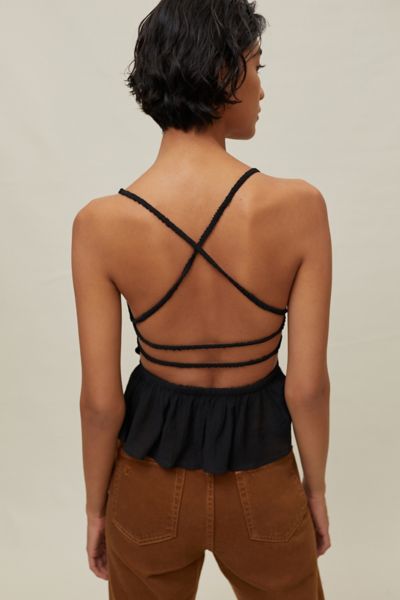 Uo Eva Embellished Peplum Top Urban Outfitters Canada
