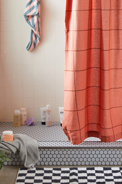 Distressed Check Shower Curtain | Urban Outfitters