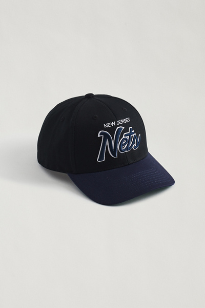 Mitchell & Ness New Jersey Nets Two-Tone Script Logo Baseball Hat ...