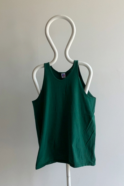 Vintage 80's/90's Russell Athletic Dark Green Blank Tank | Urban Outfitters