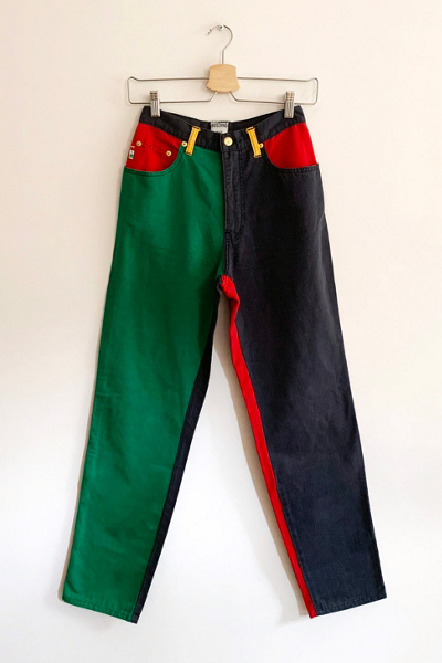 Vintage 90s Moschino Color Blocked Jeans | Urban Outfitters