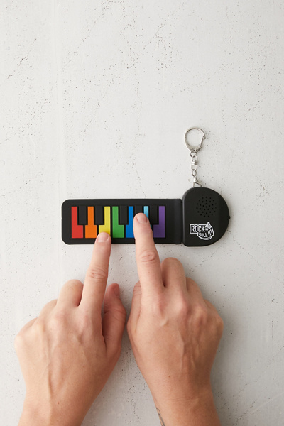 Rock And Roll It Micro Rainbow Piano Key Chain | Urban Outfitters