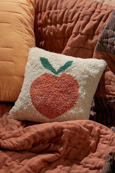 Peaches Tufted Mini Throw Pillow | Urban Outfitters