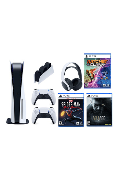 Sony PlayStation 5 Console, Controller, Headset And Video Game Bundle ...