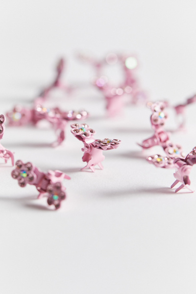 Mini Rhinestone Flower Claw Clip Set | Urban Outfitters