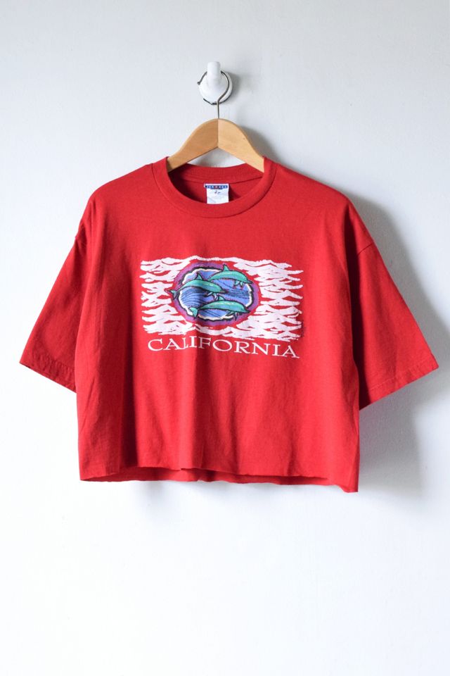 Vintage 90s California Dolphin Cropped T-Shirt | Urban Outfitters