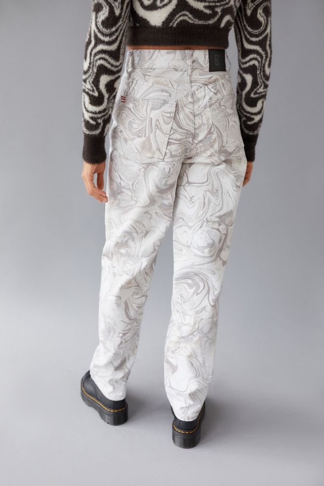 BDG High-Waisted Baggy Jean – Marble Print | Urban Outfitters