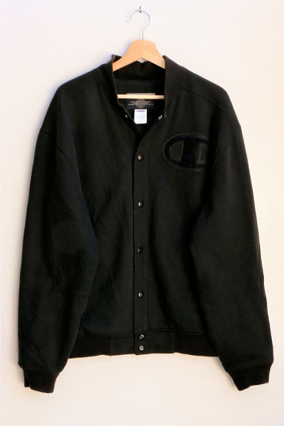 Vintage Champion Fleece With Poly Quilted Lined Monochromatic Baseball ...