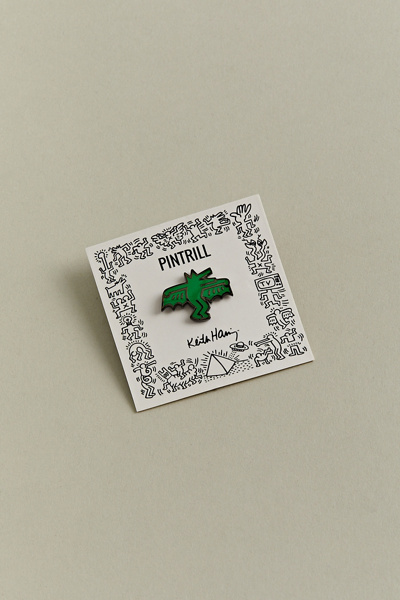 Pintrill Keith Haring Batwing Dog Enamel Pin | Urban Outfitters