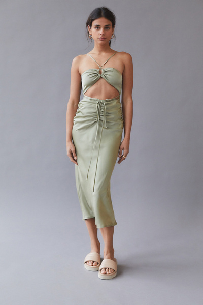 Kiss The Sky Midriff Cutout Maxi Dress | Urban Outfitters
