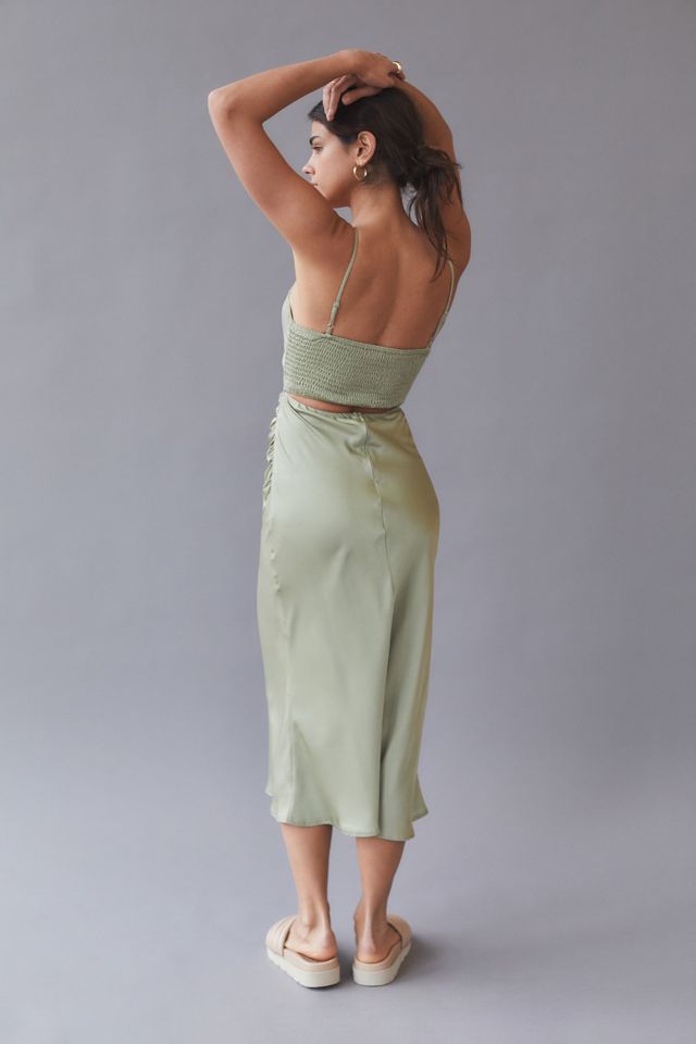 Kiss The Sky Midriff Cutout Maxi Dress | Urban Outfitters
