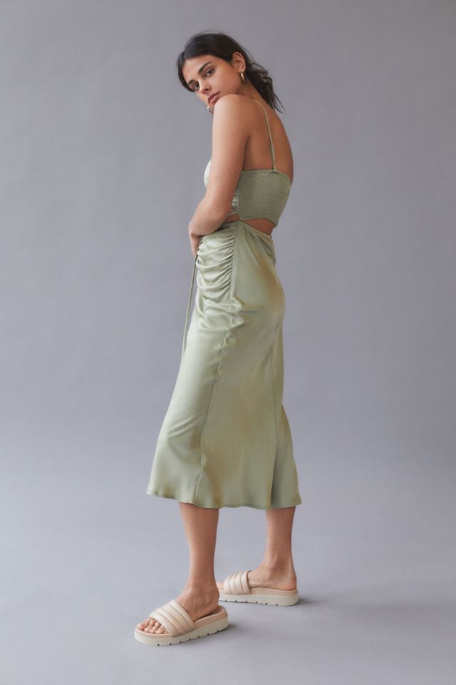 Kiss The Sky Midriff Cutout Maxi Dress | Urban Outfitters