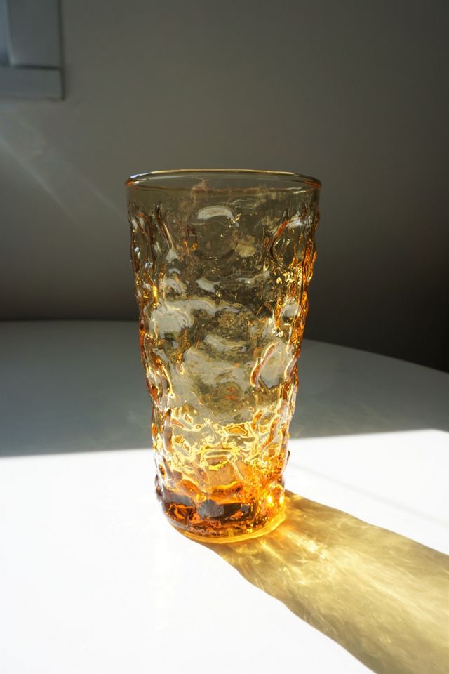Vintage Textured Amber Glass Cup | Urban Outfitters