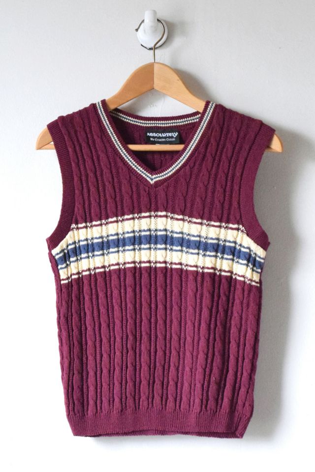 Vintage 90s Magenta Sweater Vest | Urban Outfitters
