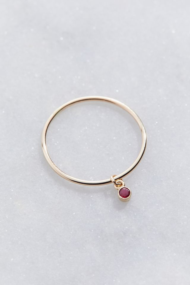 Oxbow Designs Frida 14K Ruby Charm Ring | Urban Outfitters