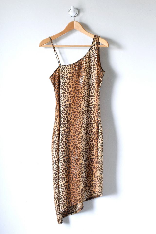 Vintage Y2K Leopard Printed Sequined Dress | Urban Outfitters