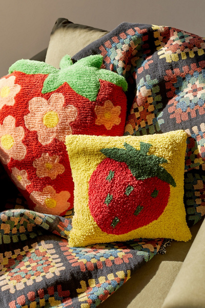 Strawberry Tufted Mini Throw Pillow | Urban Outfitters