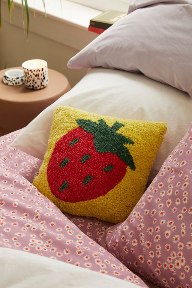 Strawberry Tufted Mini Throw Pillow | Urban Outfitters
