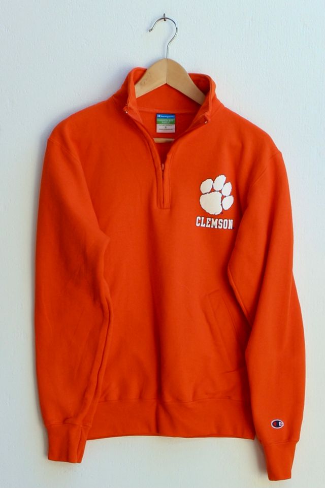 Vintage Champion Clemson University Quarter Zip Fleece Pullover | Urban ...