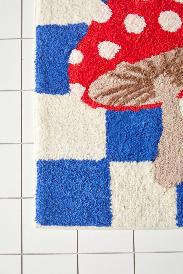 Checkered Mushroom Bath Mat | Urban Outfitters Canada