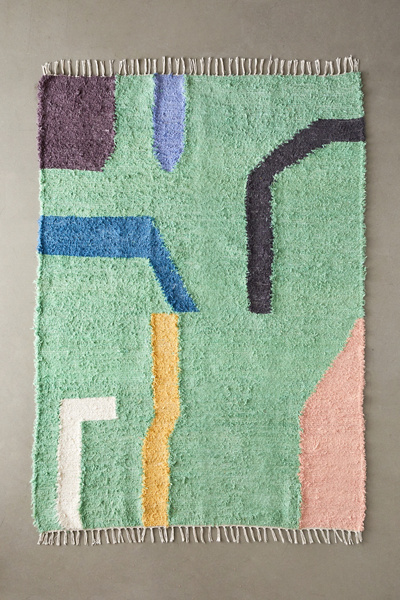 Abstract Woven Shag Rag Rug | Urban Outfitters
