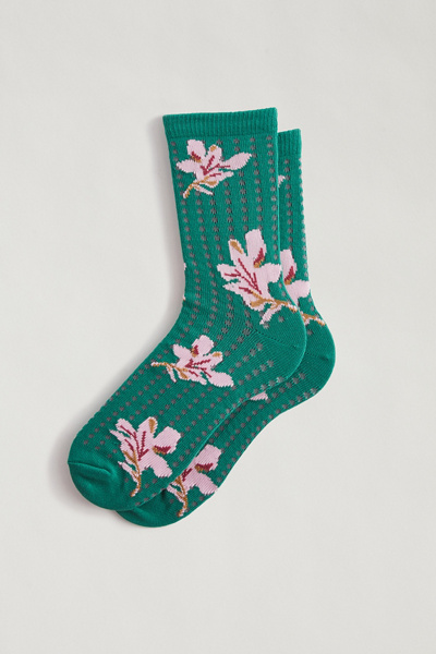 Floral Pattern Crew Sock | Urban Outfitters