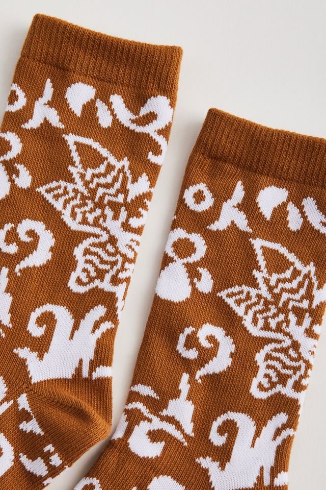 Floral Outline Crew Sock | Urban Outfitters