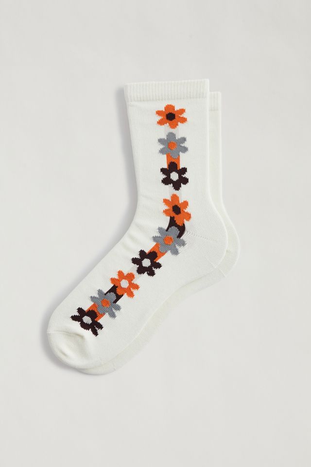 Flower Stripe Crew Sock | Urban Outfitters