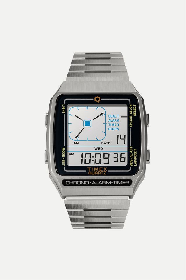 Q Timex Reissue Digital LCA 32.5mm Stainless Steel Bracelet Watch ...