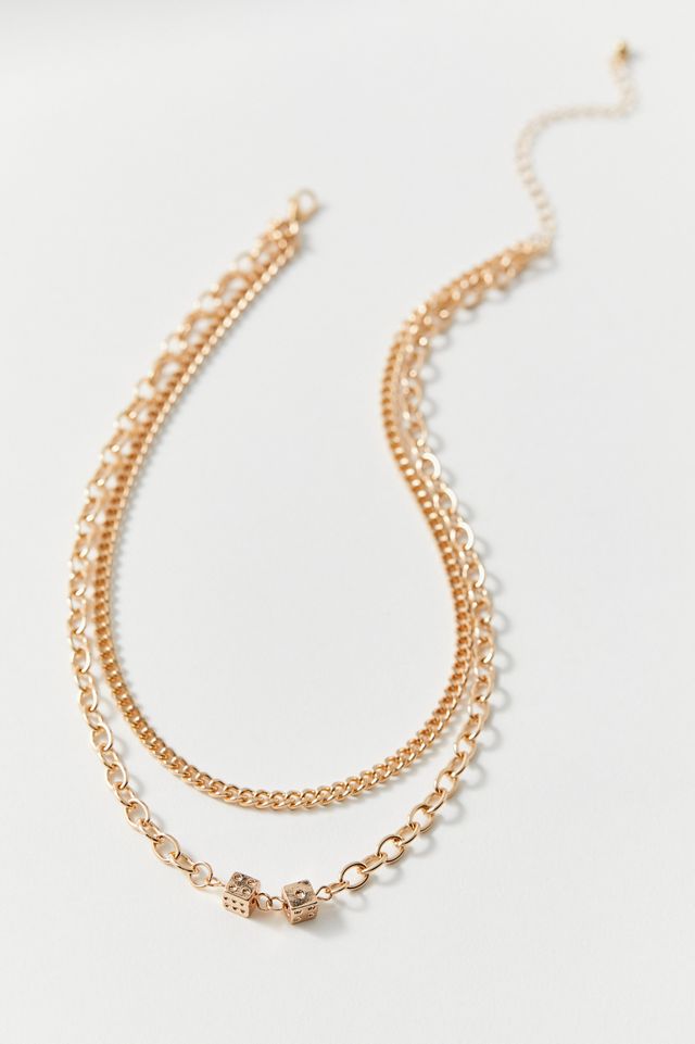 Dice Chain Layer Necklace | Urban Outfitters