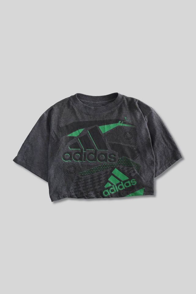 Vintage Adidas Slanted Logos Crop Tee | Urban Outfitters