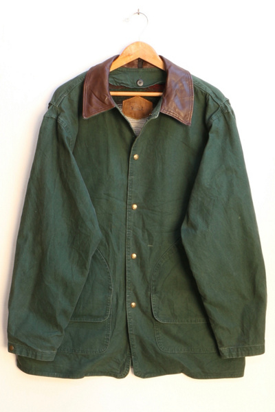 Vintage Woolrich Leather Collar Canvas Field Coat with Removable ...