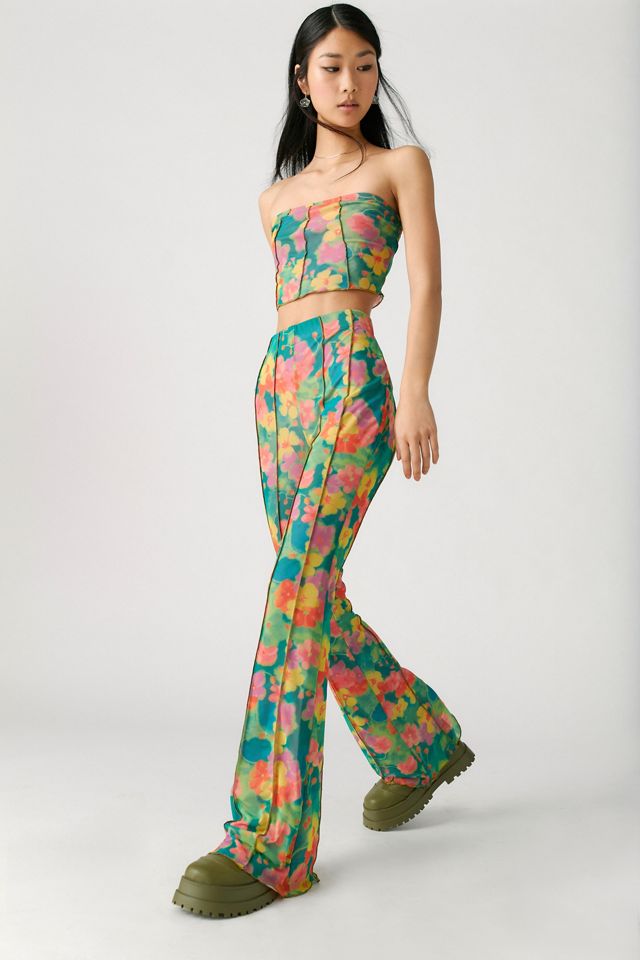 UO Dulce Mesh Top And Pant Set | Urban Outfitters