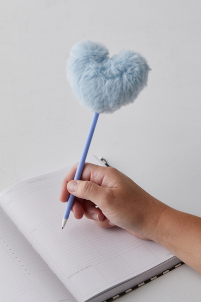 Fuzzy Heart Pen | Urban Outfitters Canada
