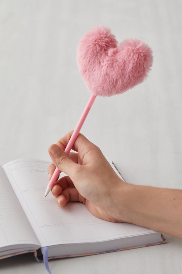 Fuzzy Heart Pen | Urban Outfitters