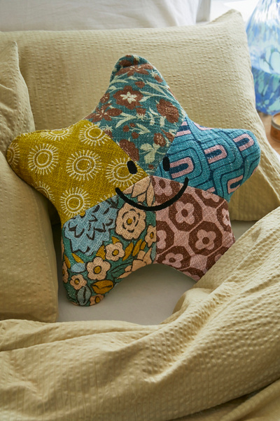 Starfish Patchwork Throw Pillow | Urban Outfitters