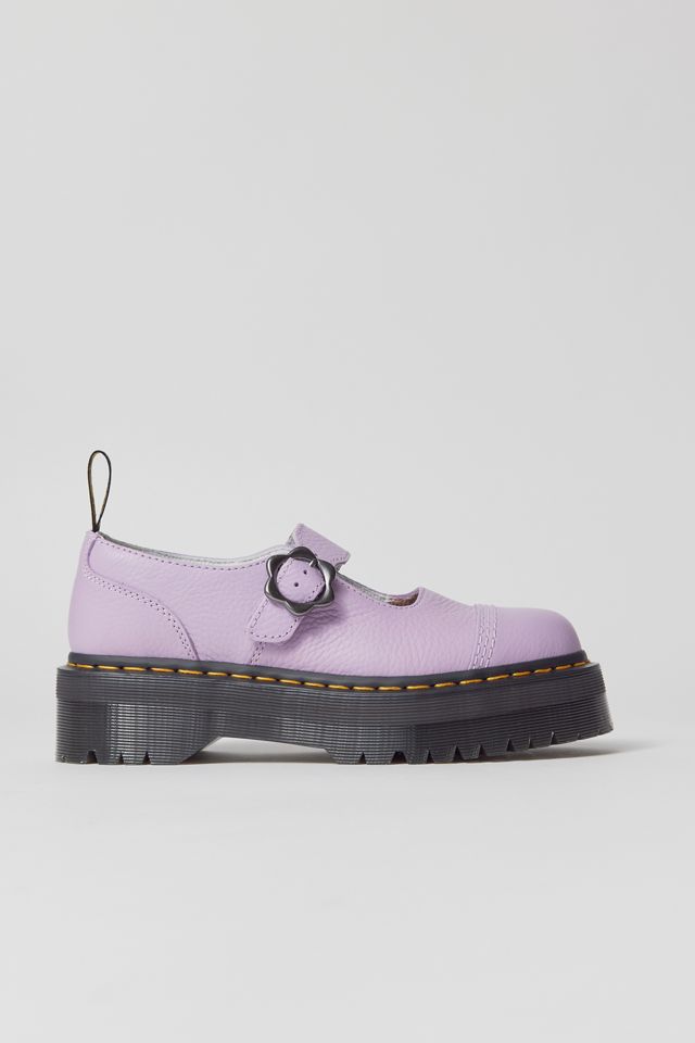 Dr. Martens Addina Flower Buckle Leather Platform Shoe | Urban Outfitters
