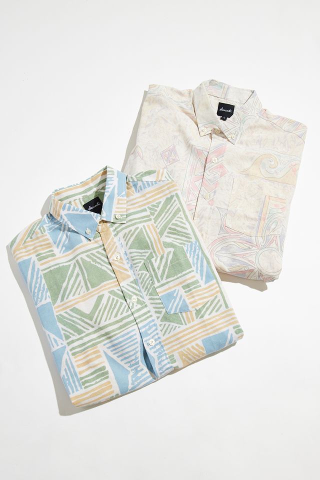 Pleasant Upcycled Abstract Print Button-Down Shirt | Urban Outfitters