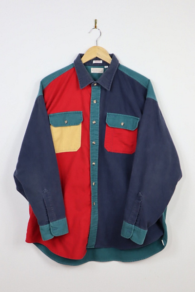 Vintage Colorblock Flannel Button-Down Shirt | Urban Outfitters