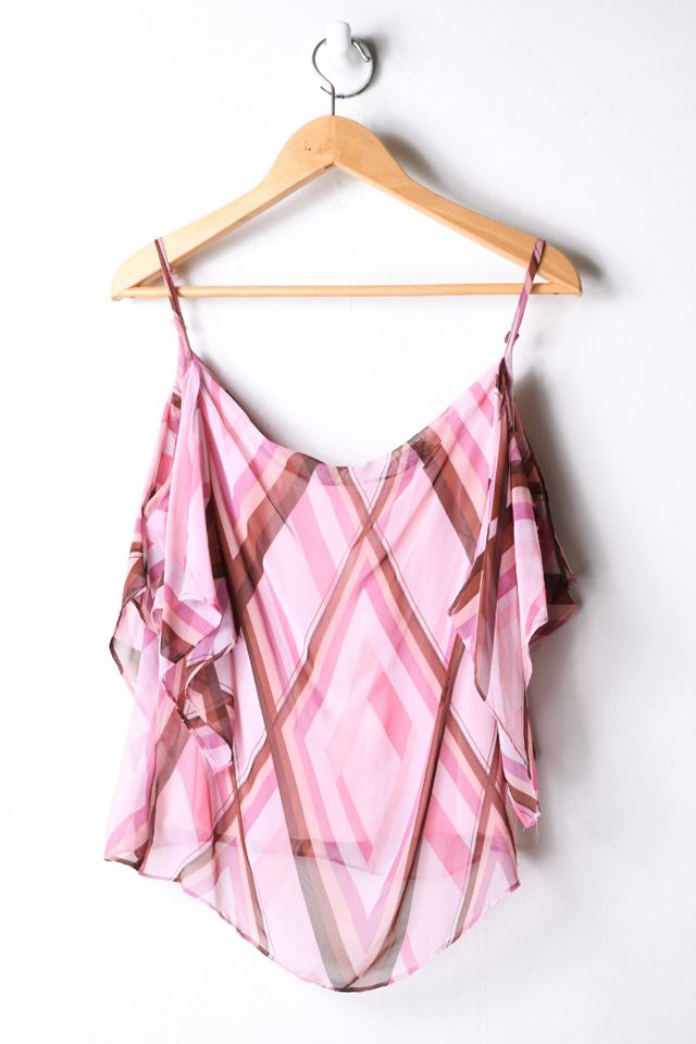 Vintage Pink & Brown Printed Layered Top | Urban Outfitters