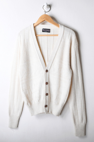 Vintage Light-Cream Knit Cardigan | Urban Outfitters