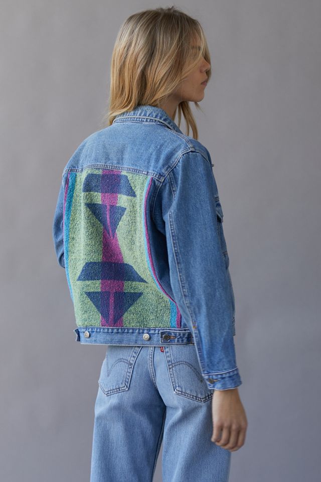 Urban Renewal Remade Retro Beach Towel Back Panel Denim Jacket | Urban ...
