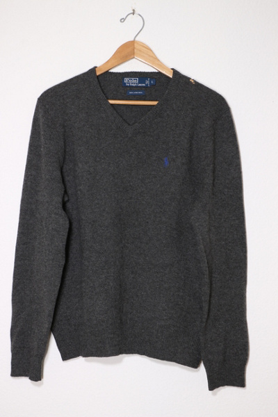 Vintage Polo Ralph Lauren Tattered Lambswool V-neck Sweater | Urban ...