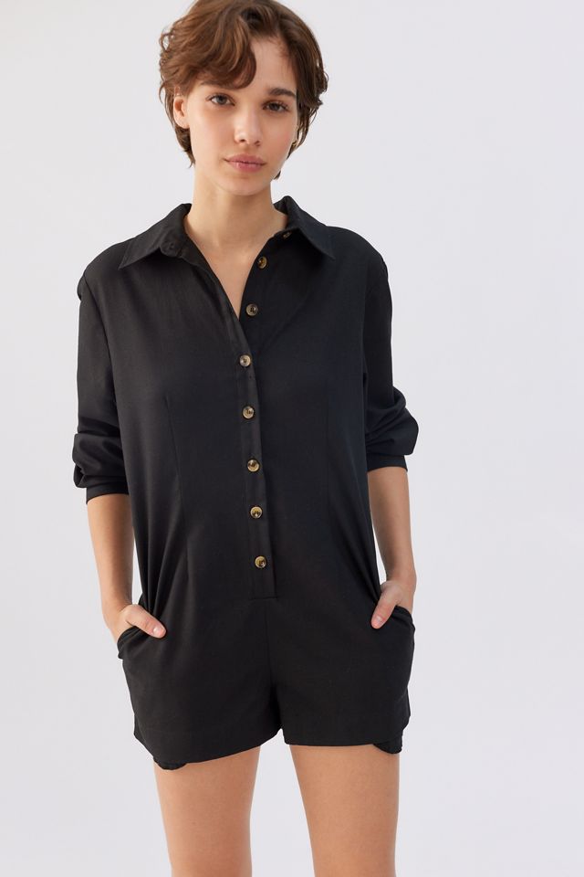 UO Davey Long Sleeve Romper | Urban Outfitters Canada