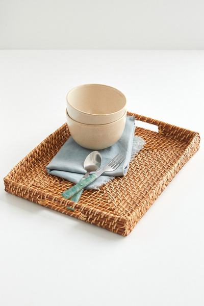 Seawell Rattan Serving Tray | Urban Outfitters