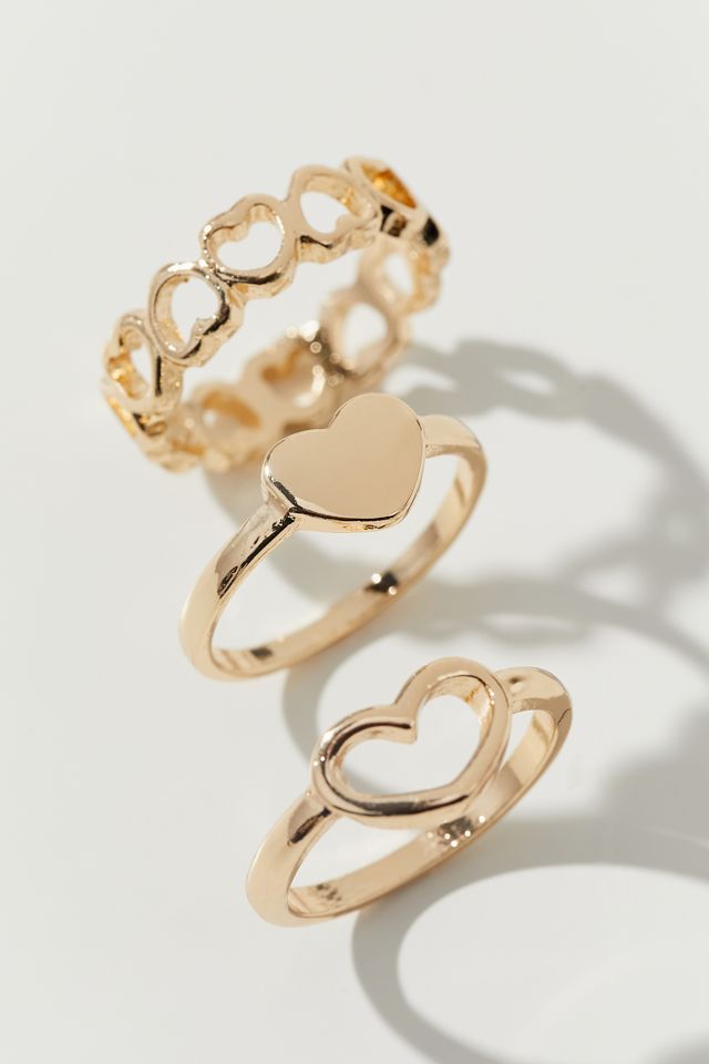Elizabeth Heart Ring Set | Urban Outfitters