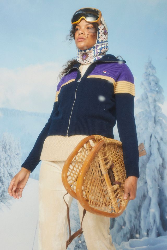 A Zip-Up Sweater: FILA UO Exclusive Jill Heritage Zip-Up Sweater Fila's ...